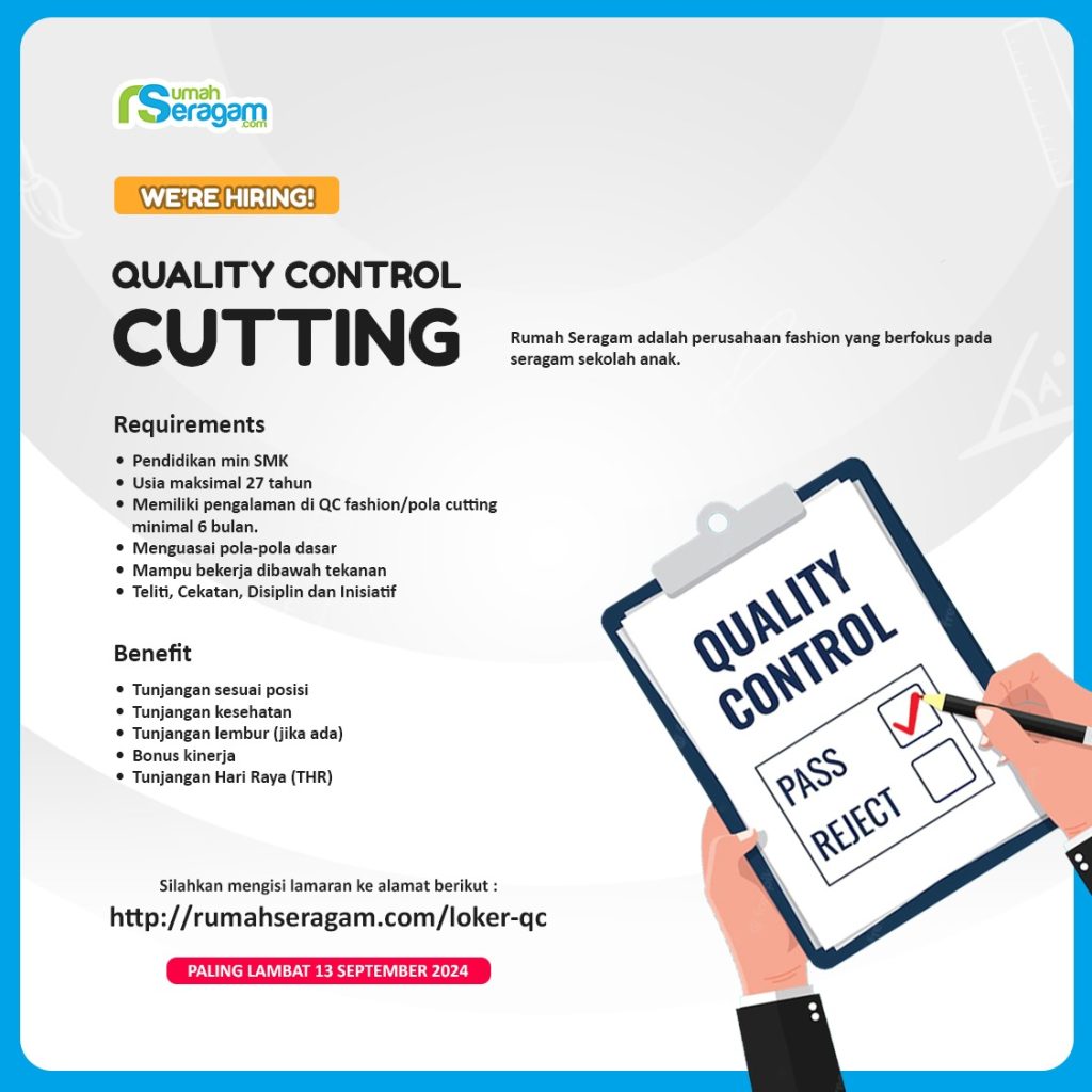 Lowongan Kerja Quality Control (QC) Cutting - Rumah Seragam